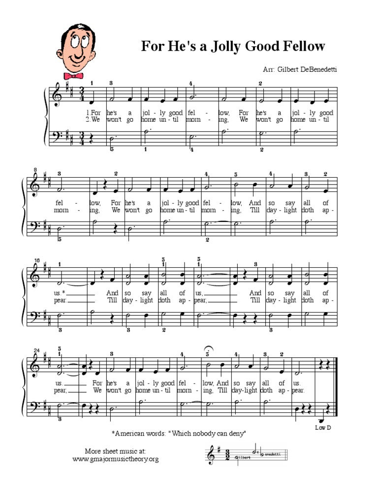For Hes a Jolly Good Fellow (Score) | Leisure