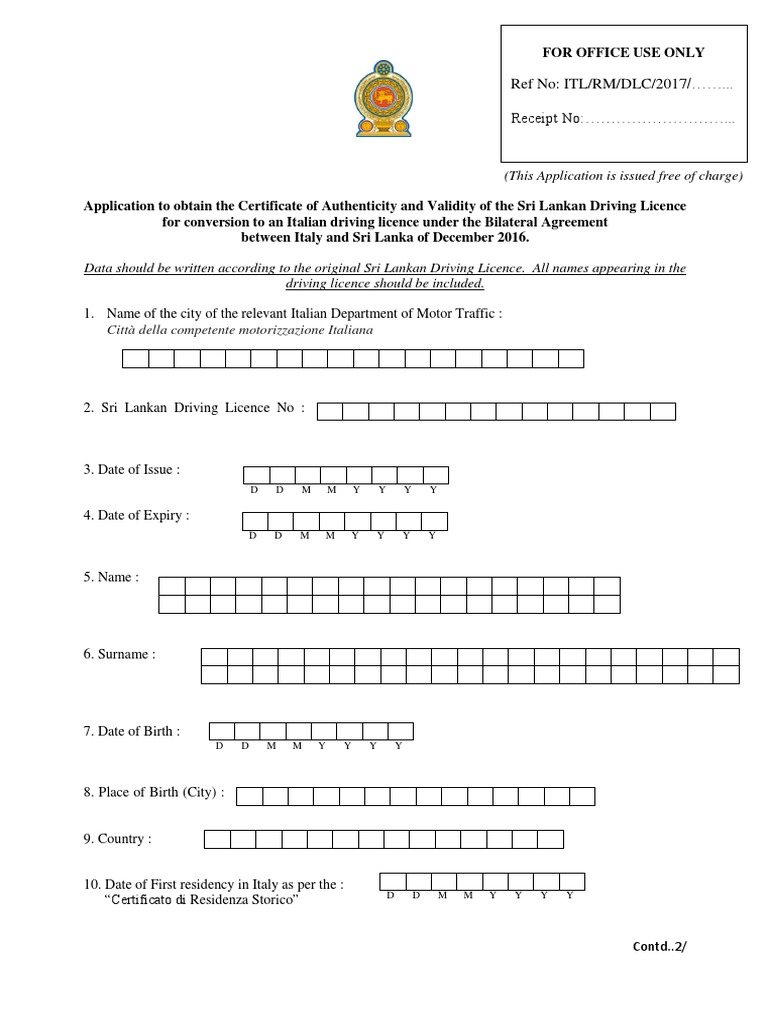 DLC Application For Embassy Rome PDF | PDF | Driver's License | Public ...