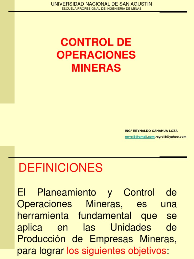 Control de Operaciones Mineras | PDF | Estaño | Minería