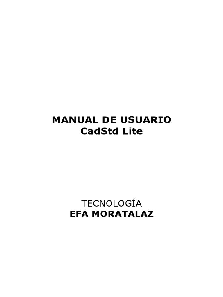 Manual de Usuario de Cadstd Lite PDF | PDF