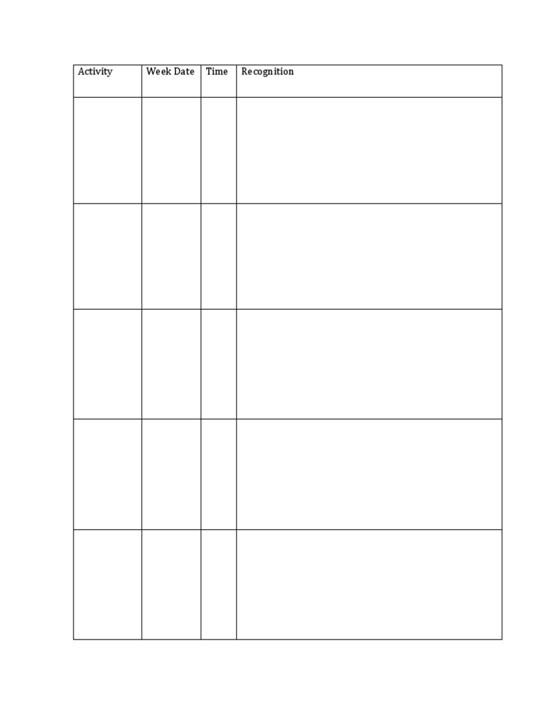 Weekly Intake Sheet | PDF
