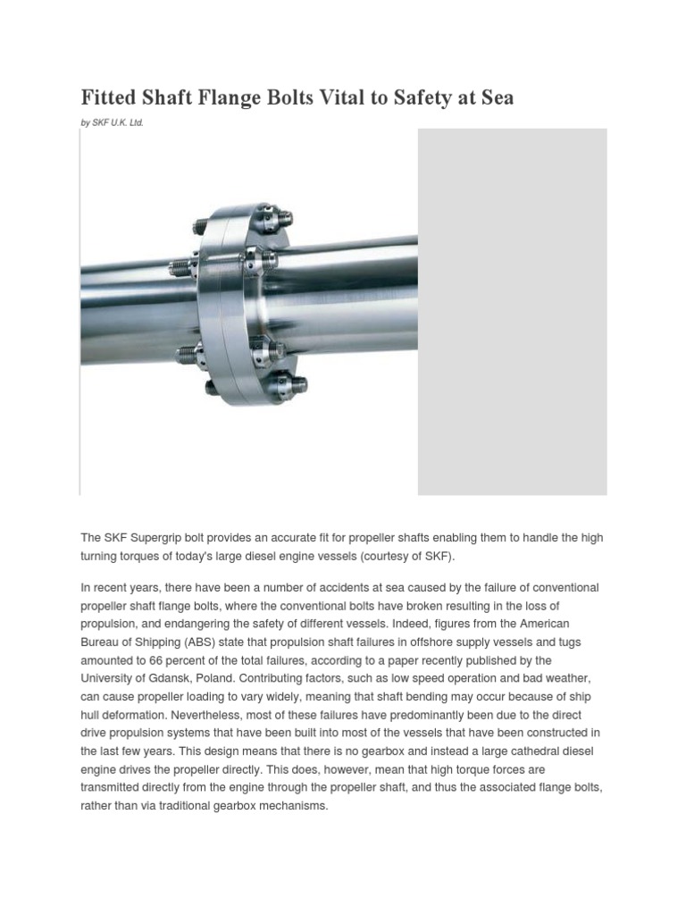 SKF Supergrip Bolts | PDF | Propeller | Screw