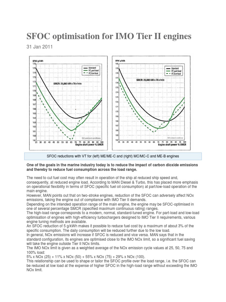 SFOC Optimisation For IMO Tier II Engines | PDF | Engines | Turbocharger