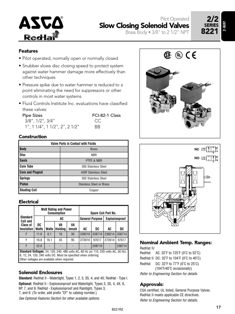 ASCO 8221 Series Solenoid Valves Guide | PDF | Valve | Electrical ...