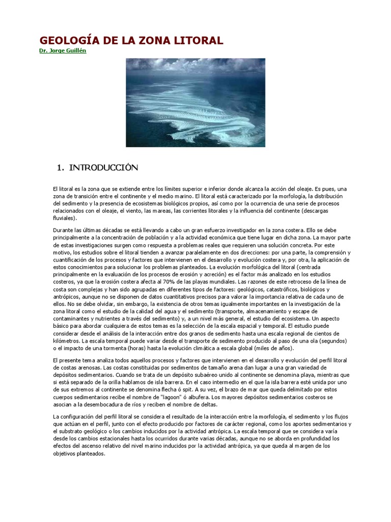 Geología y geomorfología del litoral | PDF | Zona litoral | Costa
