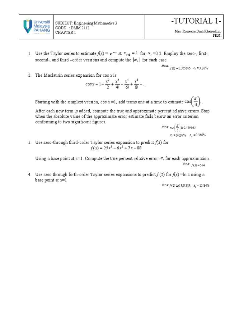 Tutorial 1 1011 | PDF