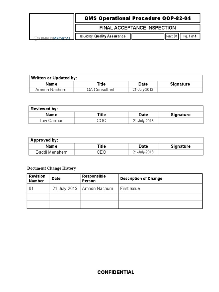 Final Acceptance Inspection Guide | PDF | Quality Assurance | Quality