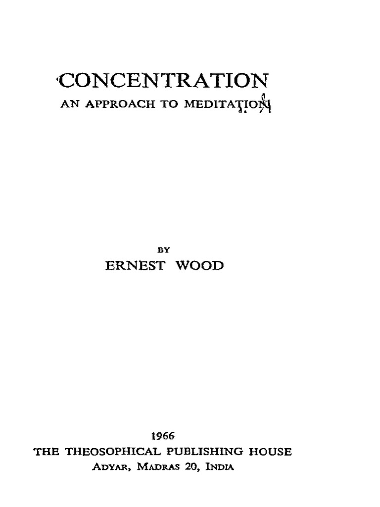 Concentration An Approach To Meditation | PDF