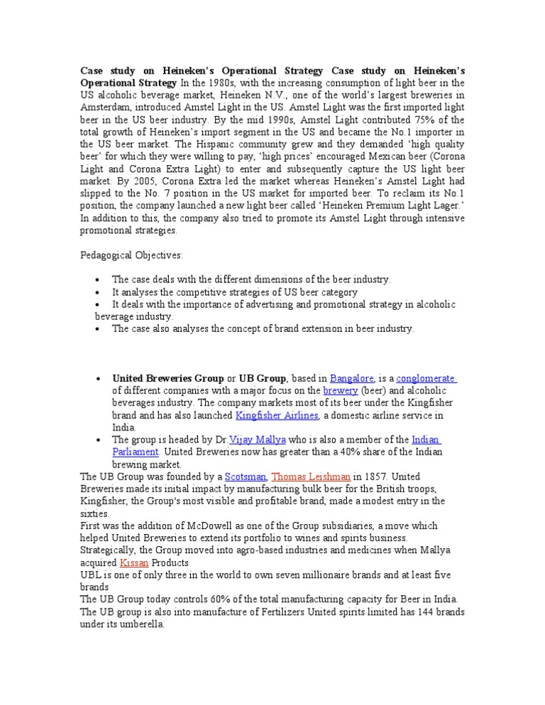 Case Study On Heineken | PDF | Drink | Alcoholic Drinks