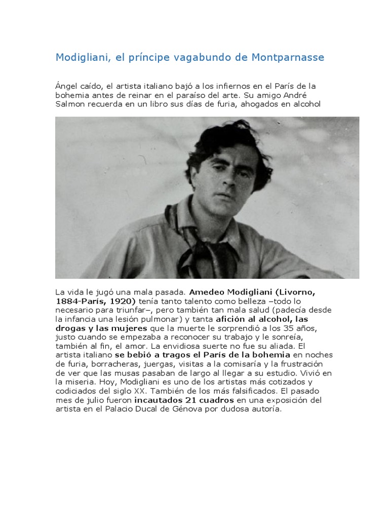 Modigliani | PDF | Pablo Picasso | Artes (general)