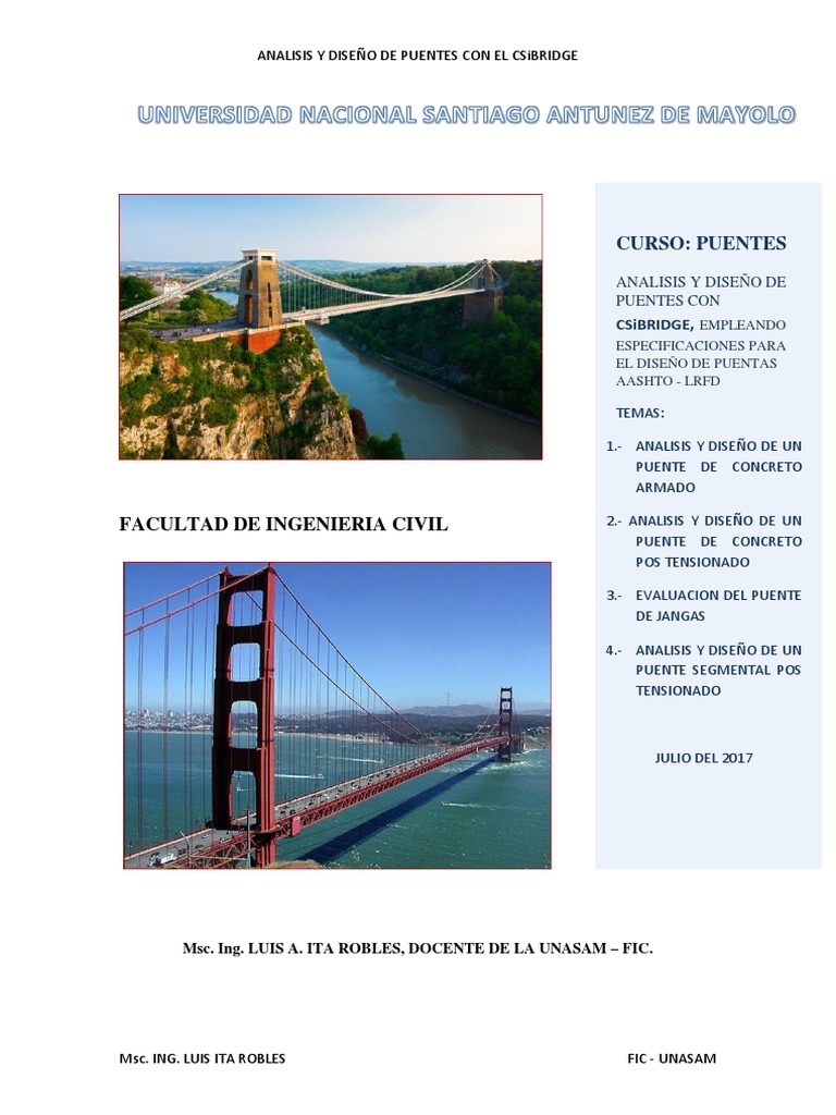 Manual 01 Puente Clase | PDF | Ingeniero civil | Ingeniería estructural