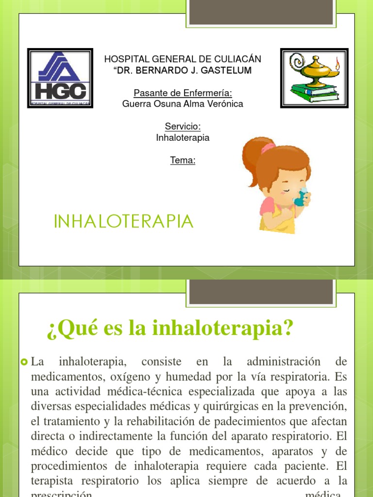 Inhaloterapia: Procedimientos y Aplicaciones | PDF | Medicamentos con ...