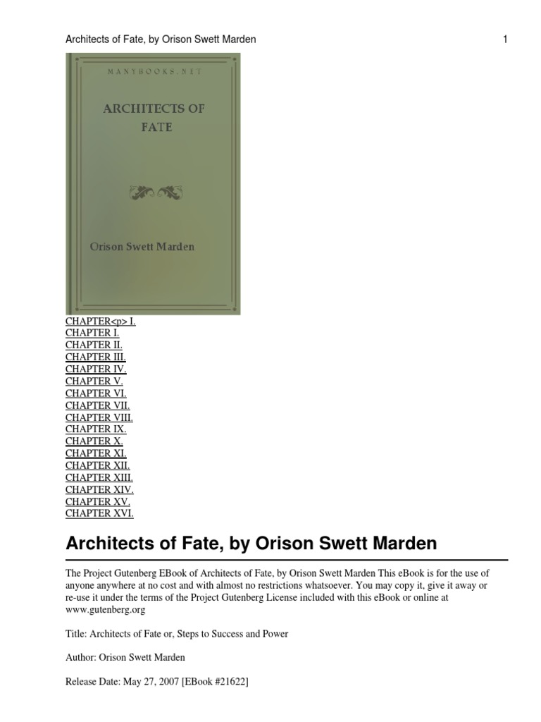 Architects of Fate | PDF