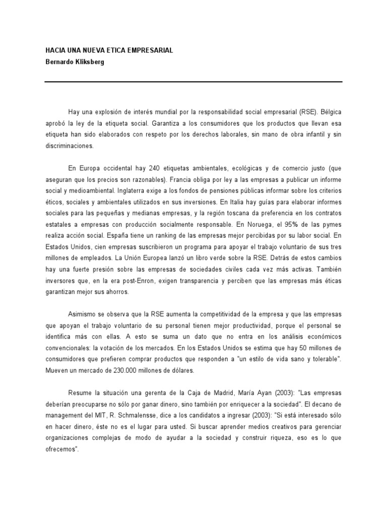 Ética Empresarial y RSE Global | PDF | Pequeñas y medianas empresas ...