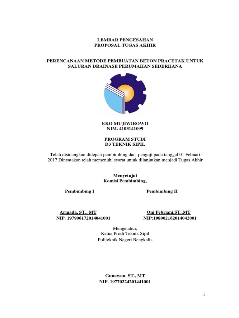 Lembar Pengesahan Daftar Isi Pdf