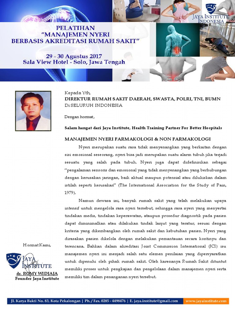 Tor Pelatihan Manajemen Nyeri | PDF