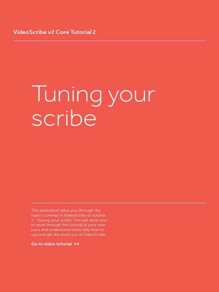 Tuning Your Scribe: Videoscribe V2 Core Tutorial 2 | PDF