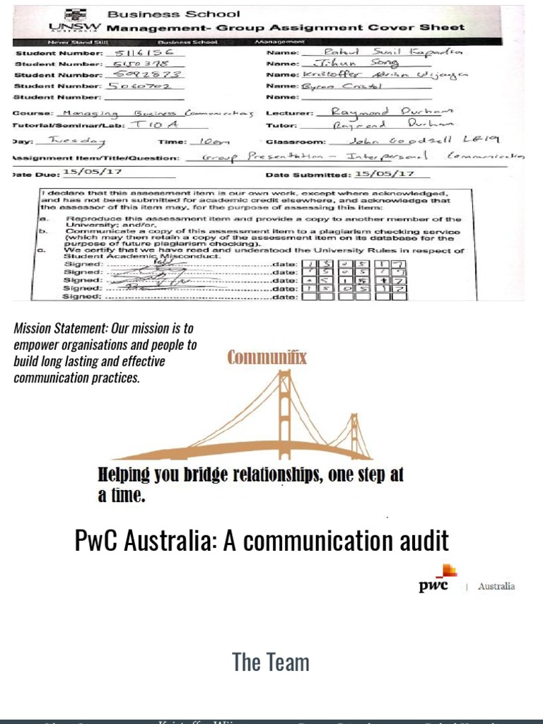 PWC FINAL A Communicaiton Audit | PDF | Pricewaterhouse Coopers ...