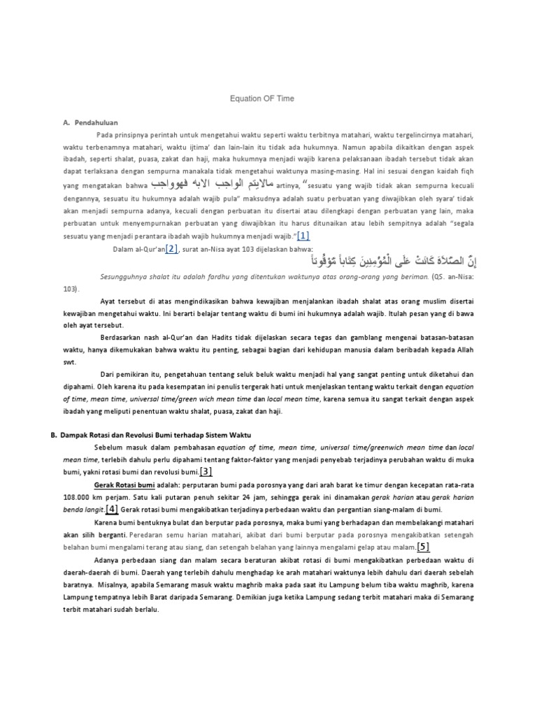 Pemahaman Equation of Time dalam Ibadah | PDF
