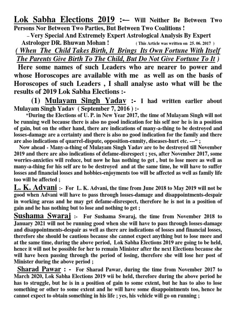 Lok Sabha Parliamentary Elections Of 2019 Of India Part Three