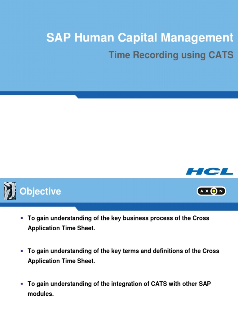 SAP Human Capital Management: Time Recording Using CATS | PDF ...