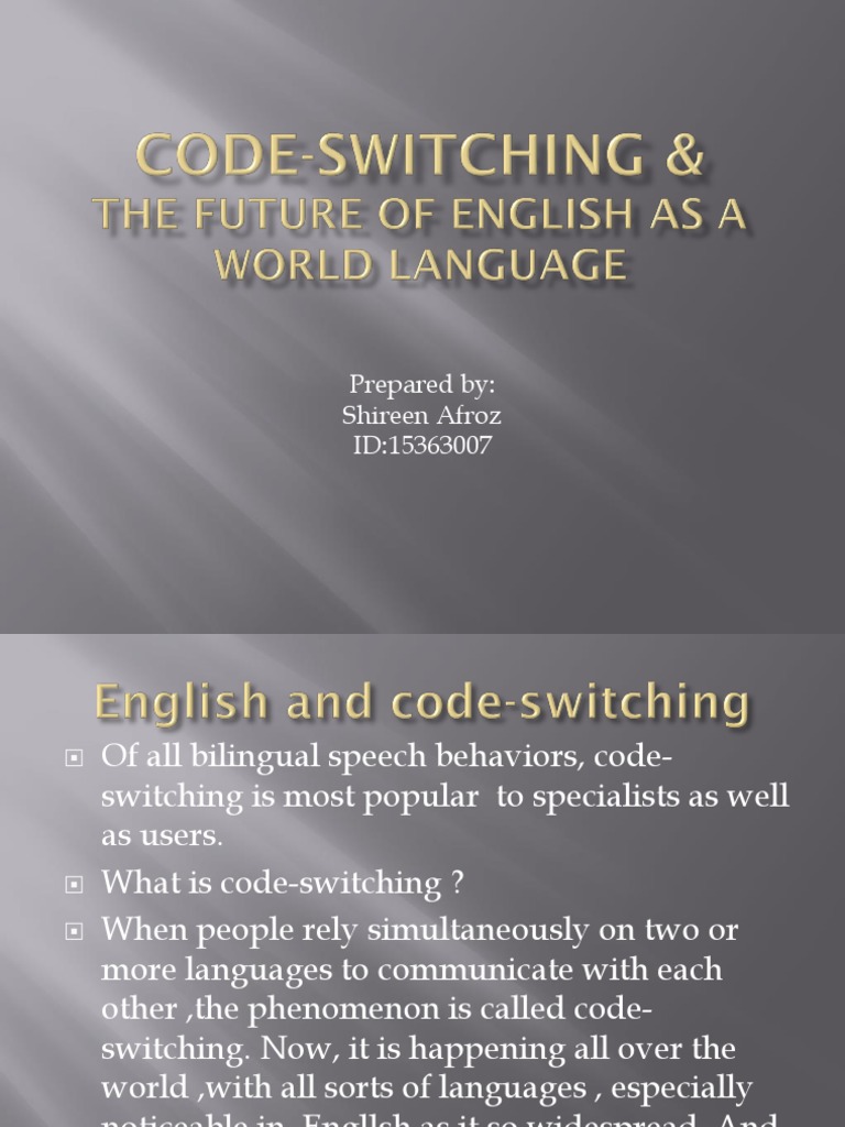 English and Code-Switching | PDF | English Language | Multilingualism