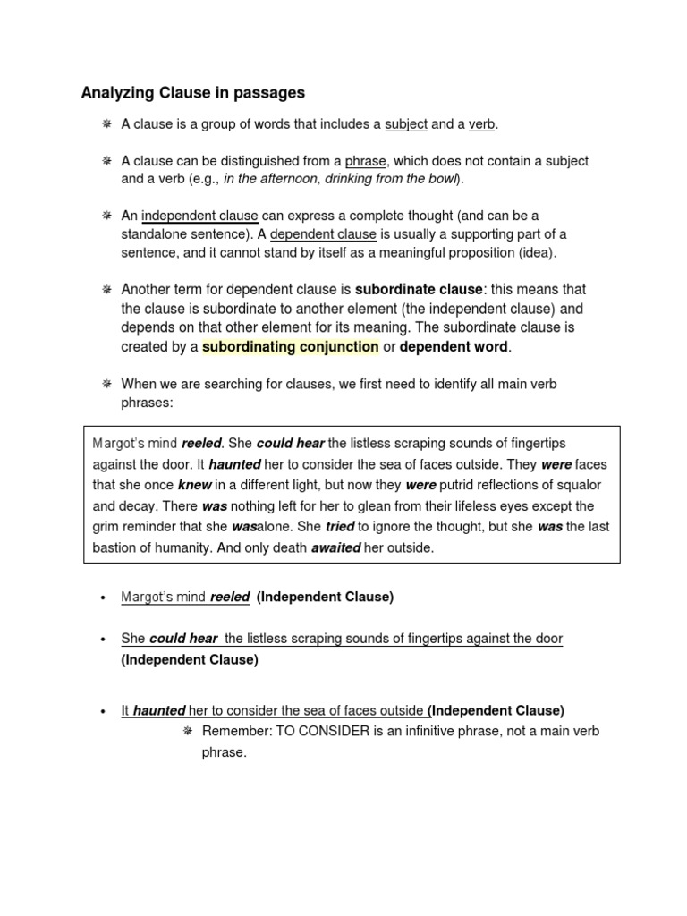 Analyzing Clause in Passages | PDF | Clause | Phrase