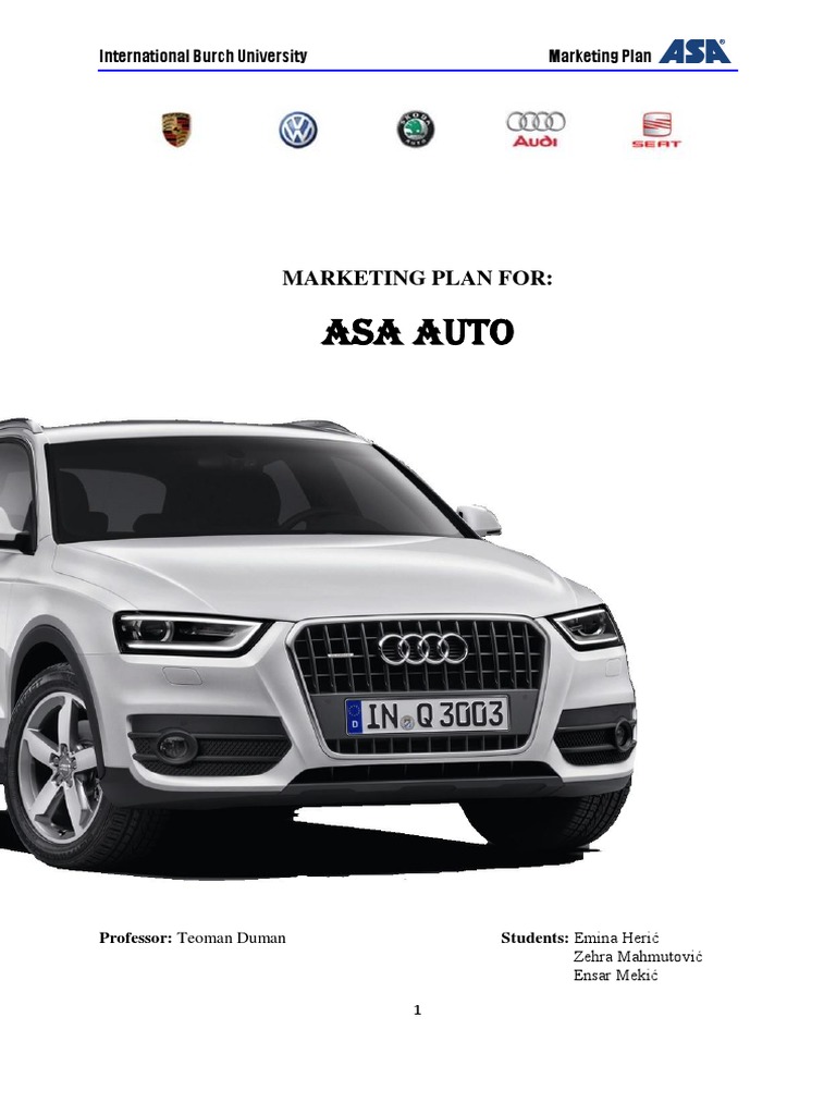 ASA Marketing Plan PDF | PDF | Sales | Audi