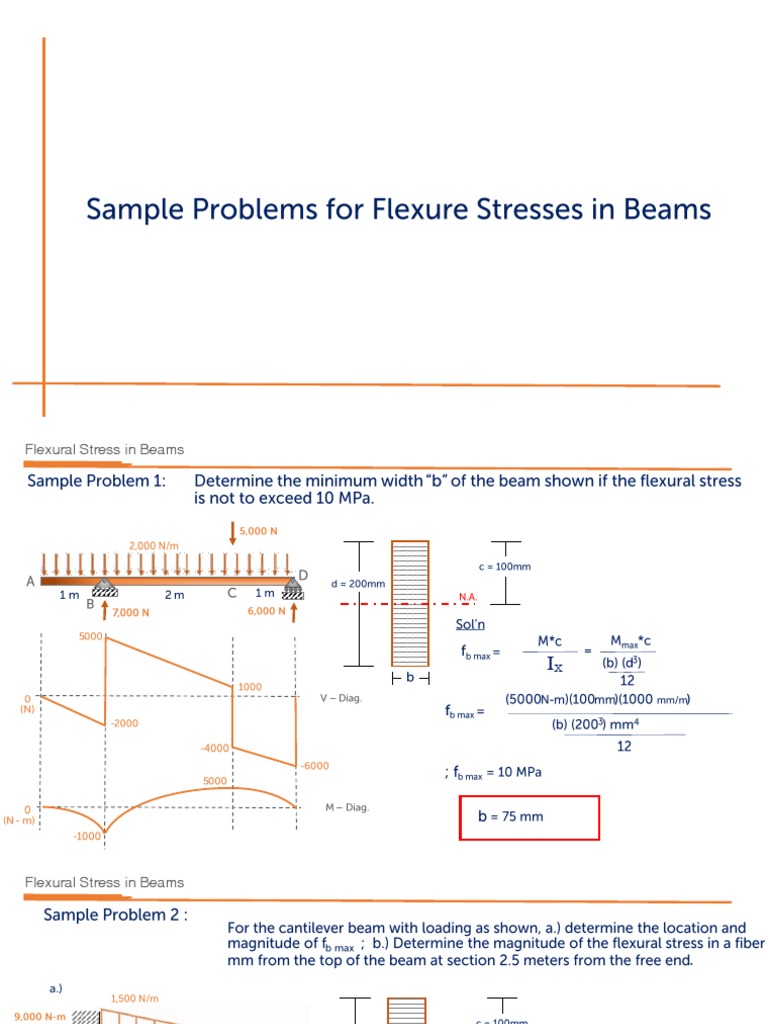 Sample-Problems For Flexure, Shear and Floor Framing | PDF | Bending | Beam (Structure)