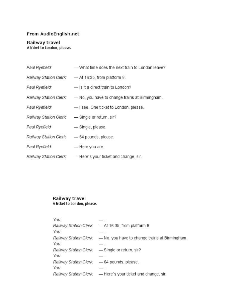 Travelling Dialogues: Booking Tickets | PDF | Business Class | Aeronautics