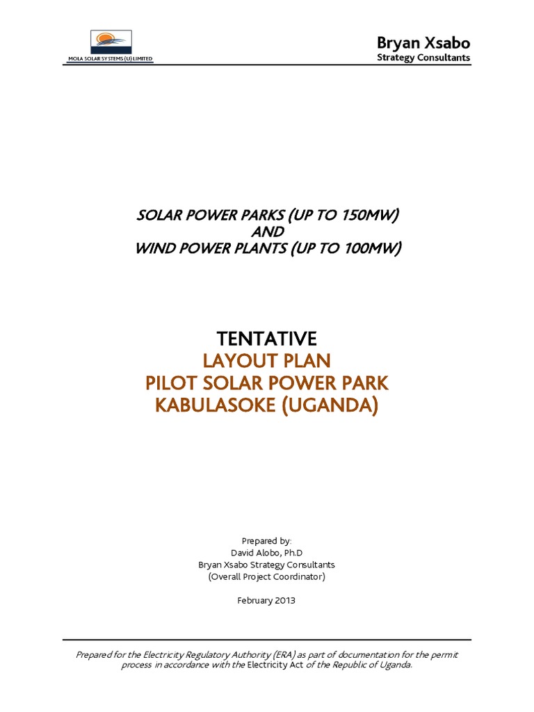 Layout Plan - Pilot Solar Power Plant - Kabulasoke PDF | PDF | Solar ...