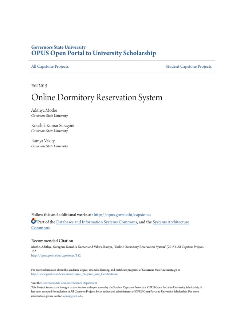 Online Dormitory Reservation System PDF | PDF | Computer Engineering ...