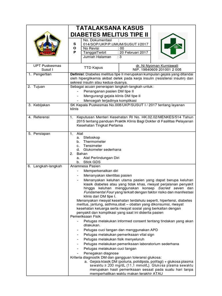 SOP DM Tipe II Terbaru | PDF