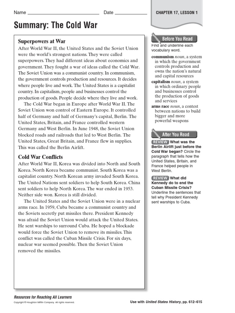 Cold War Summary PDF | PDF