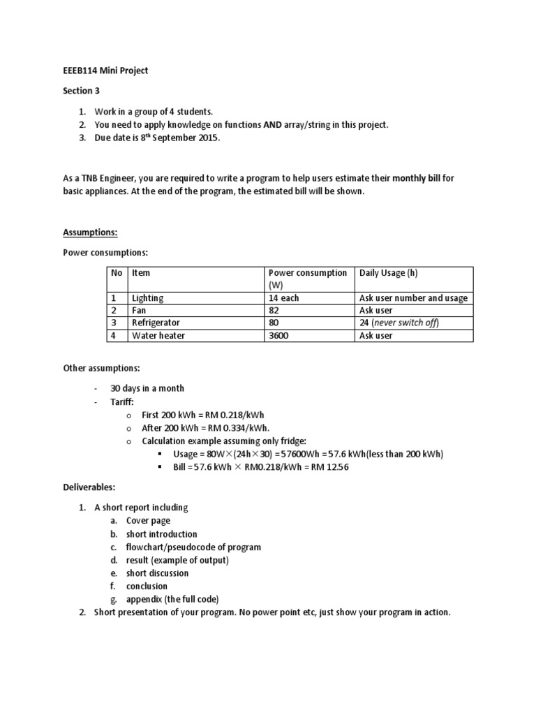 EEEB114 Mini Project PDF | PDF