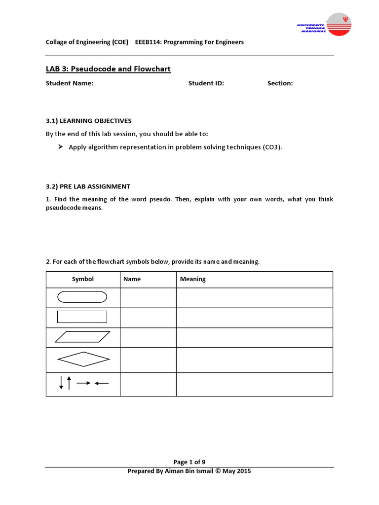 EEEB114 Worksheet 3 v1.1 PDF | PDF | Algorithms | Computer Programming