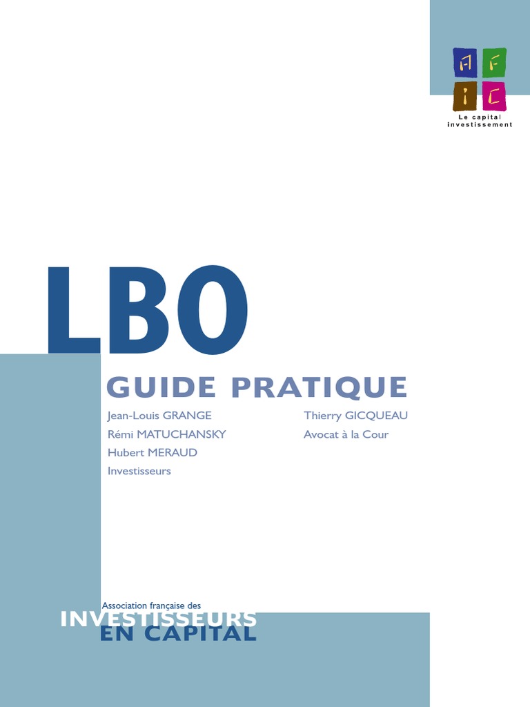 Guide pratique LBO.pdf | Achat à effet de levier | Actionnaire