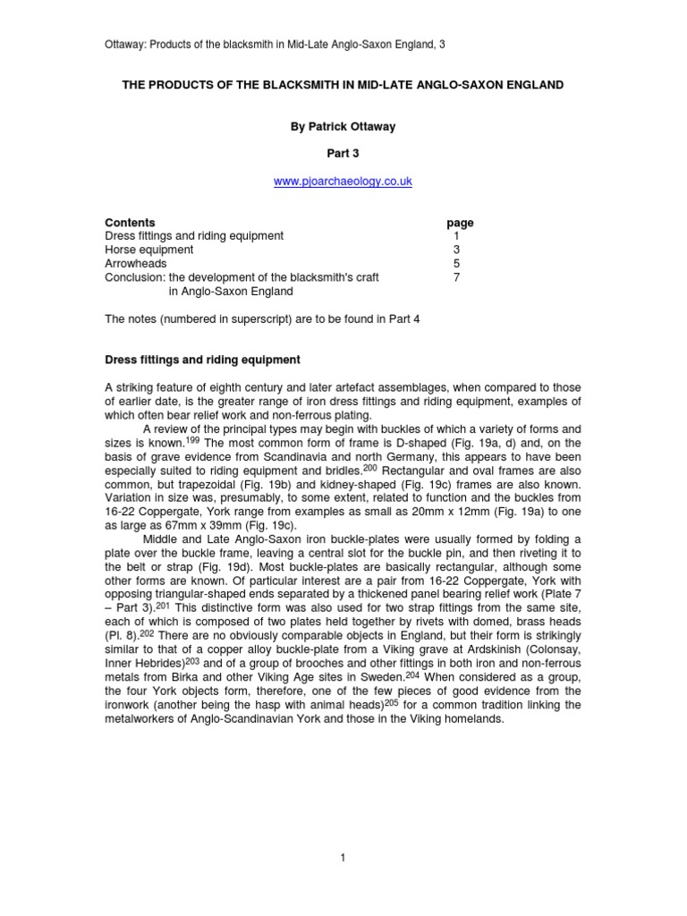 Anglosaxon Ironwork Part 3 PDF | PDF | Anglo Saxons | Blacksmith