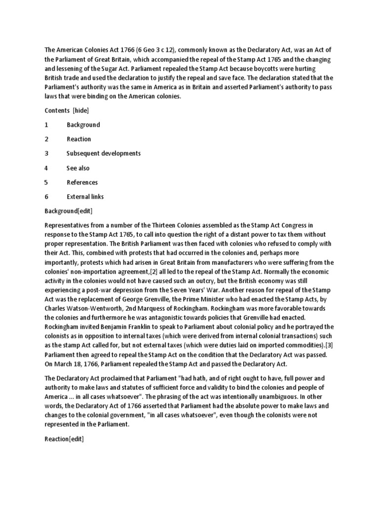 Declaratory Act | PDF | Official Documents | Government