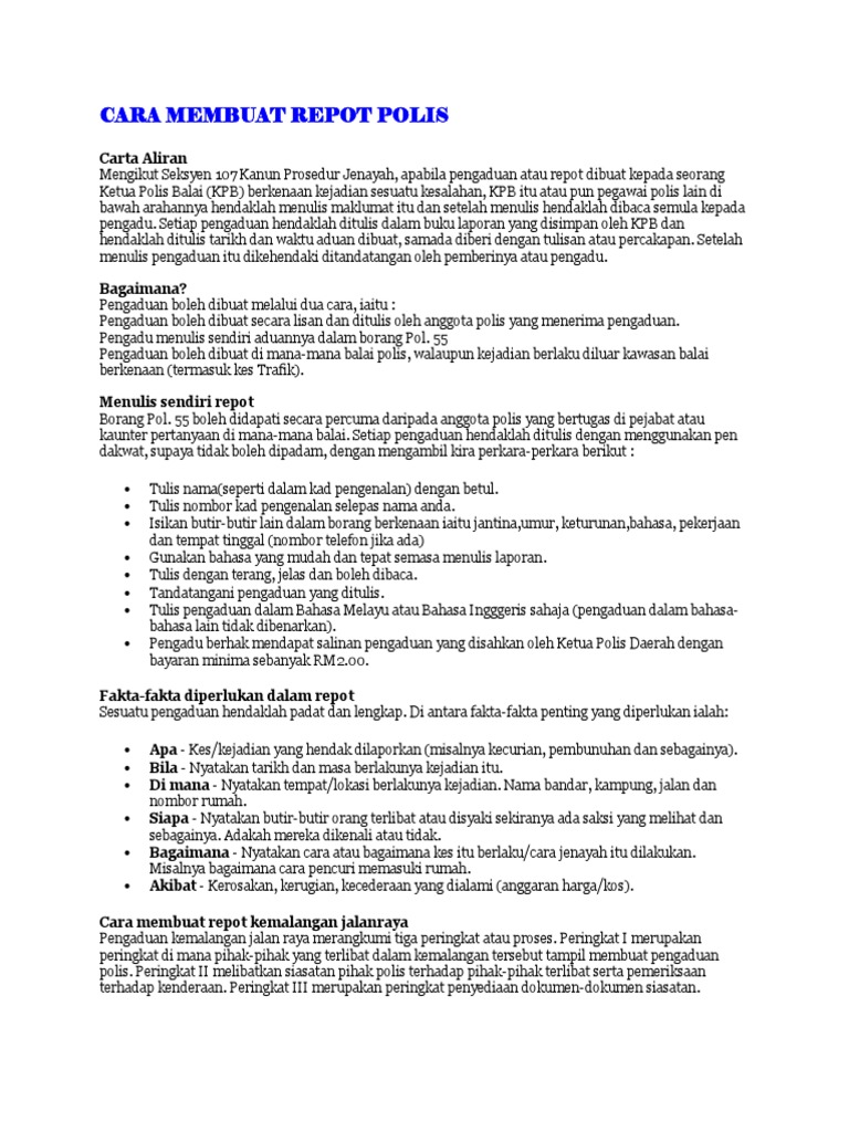 Cara Membuat Repot Polis | PDF