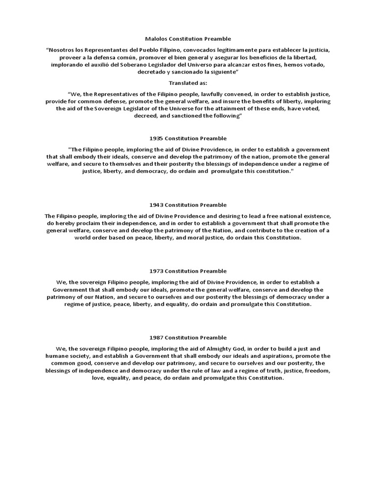 Preamble of Every Constitution | PDF | Common Good | Constitution