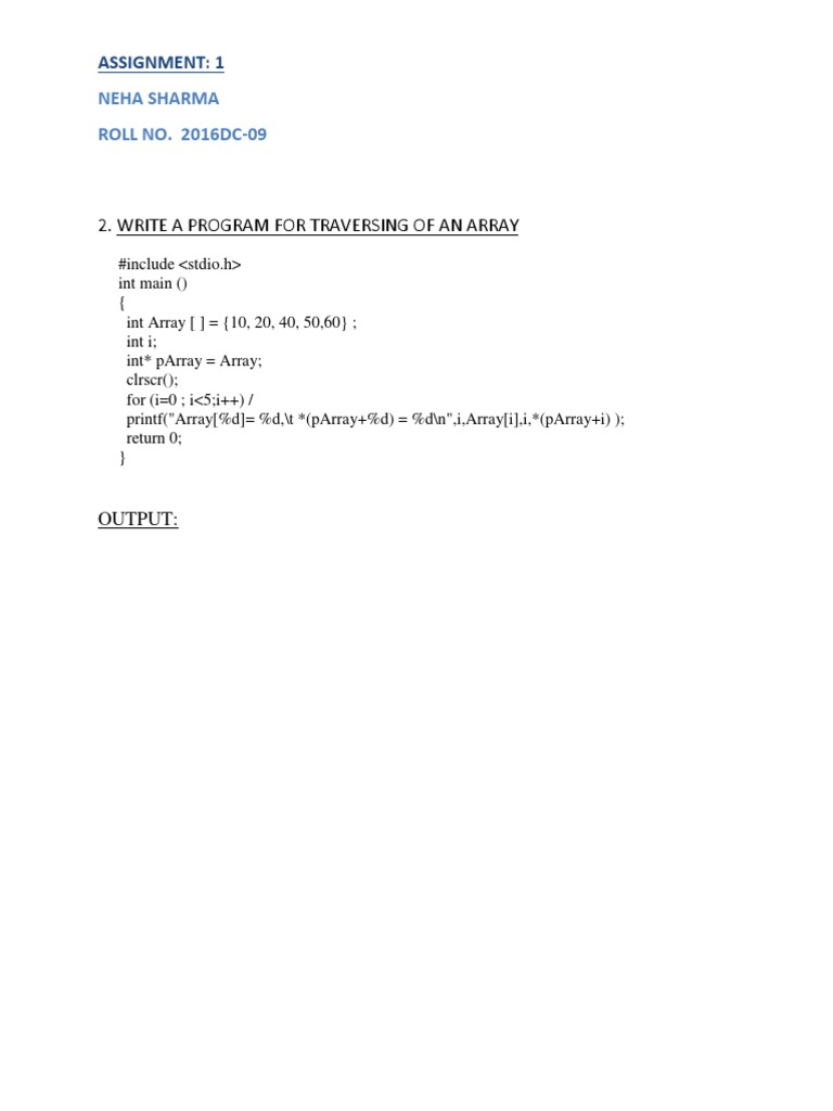 Traversing An Array Using Array Indexing And Pointer Arithmetic Pdf 1082