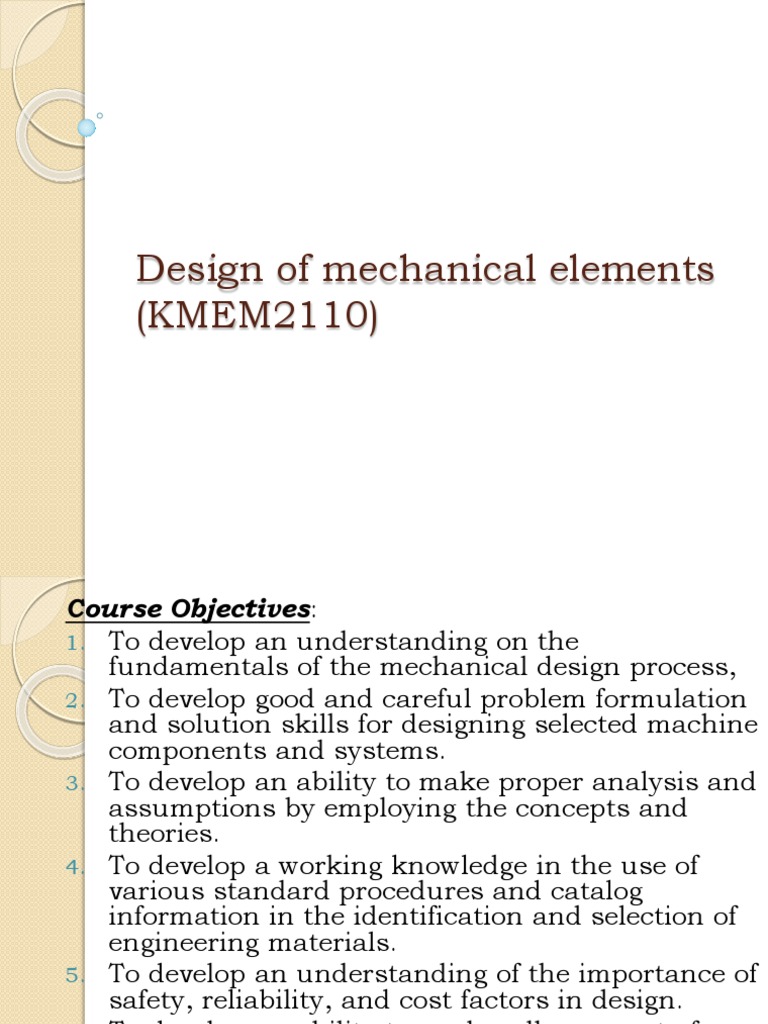 Design of Mechanical Elements | PDF | Design | Stress (Mechanics)
