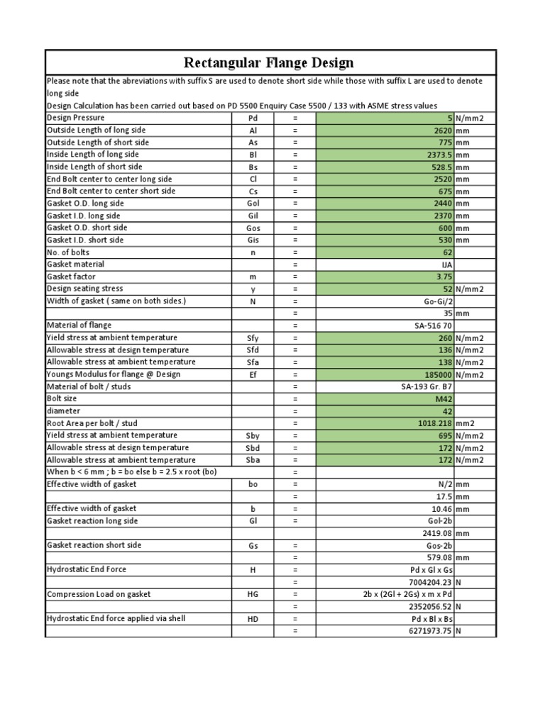 Rectangular Flange Design | Building Engineering | Mechanical Engineering