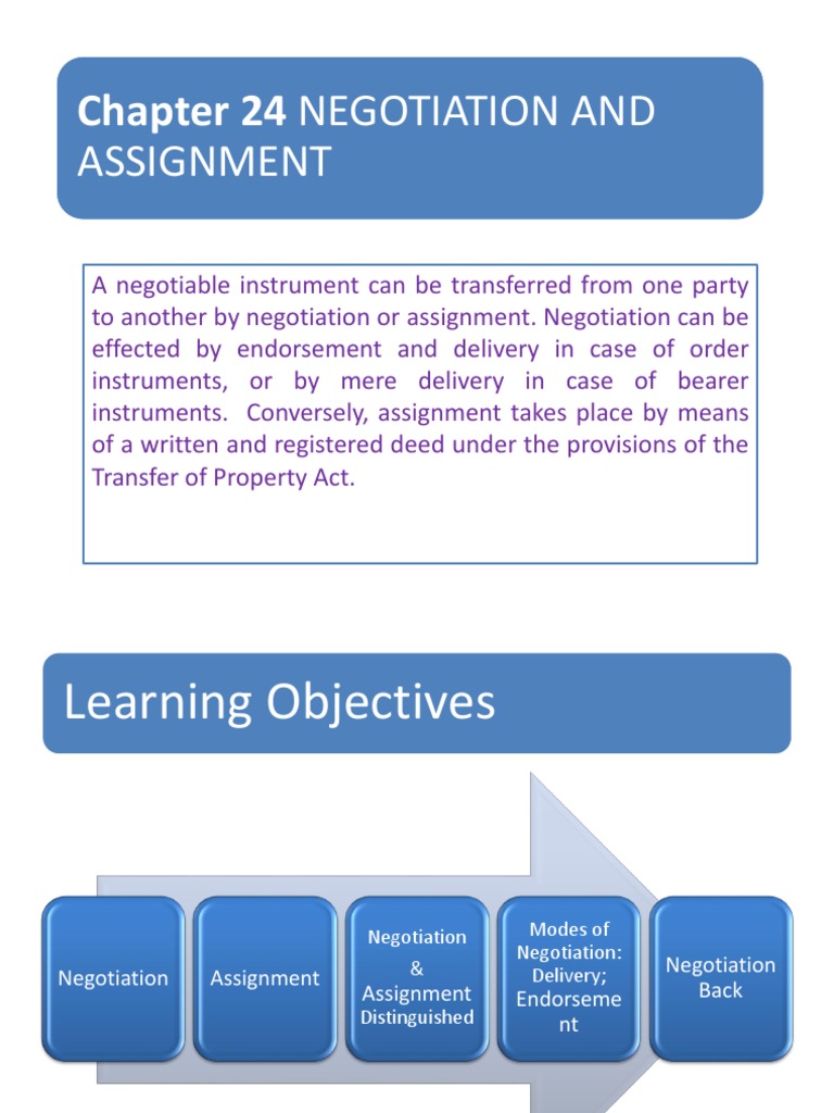 Chapter 24_Negotiation and Assignment | Negotiable Instrument ...