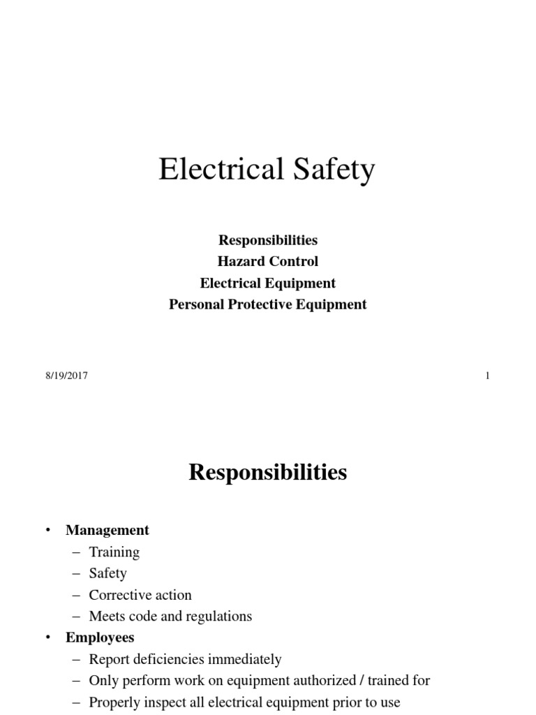 Electrical Safety Procedures and PPE Guidelines | PDF | Electrical ...