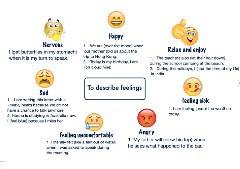 Idioms For Feelings 1 PDF | PDF