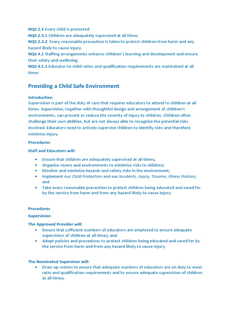 Child Safe Environment | PDF | Risk Assessment | Safety