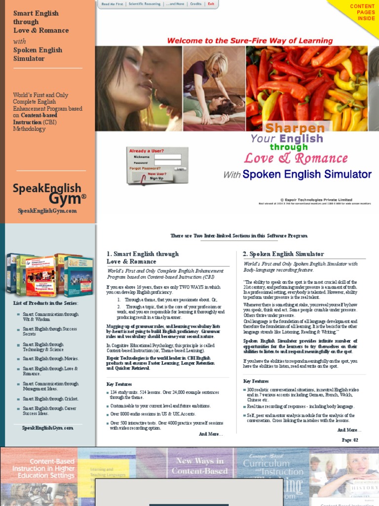 Smart English Through Love Romance & Spoken English Simulator | PDF ...