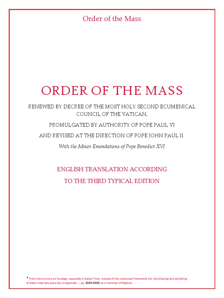 ORDER of The MASS - Traditional Typesetting (Working) | PDF | Eucharist ...